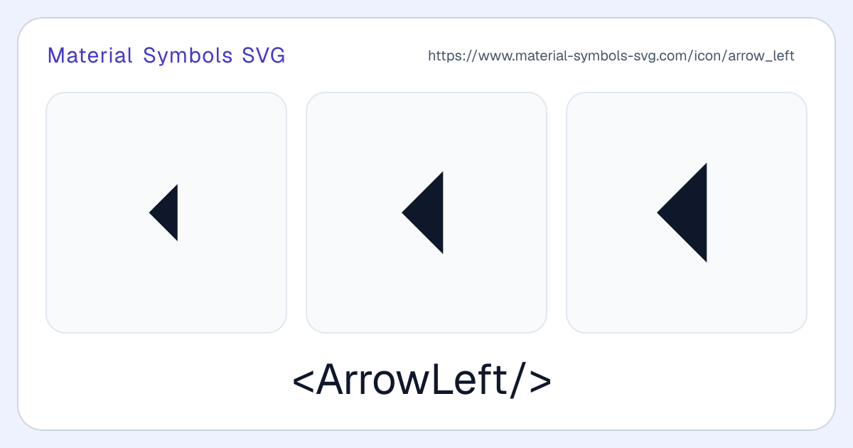 Arrow Left Icon - Material Symbols SVG