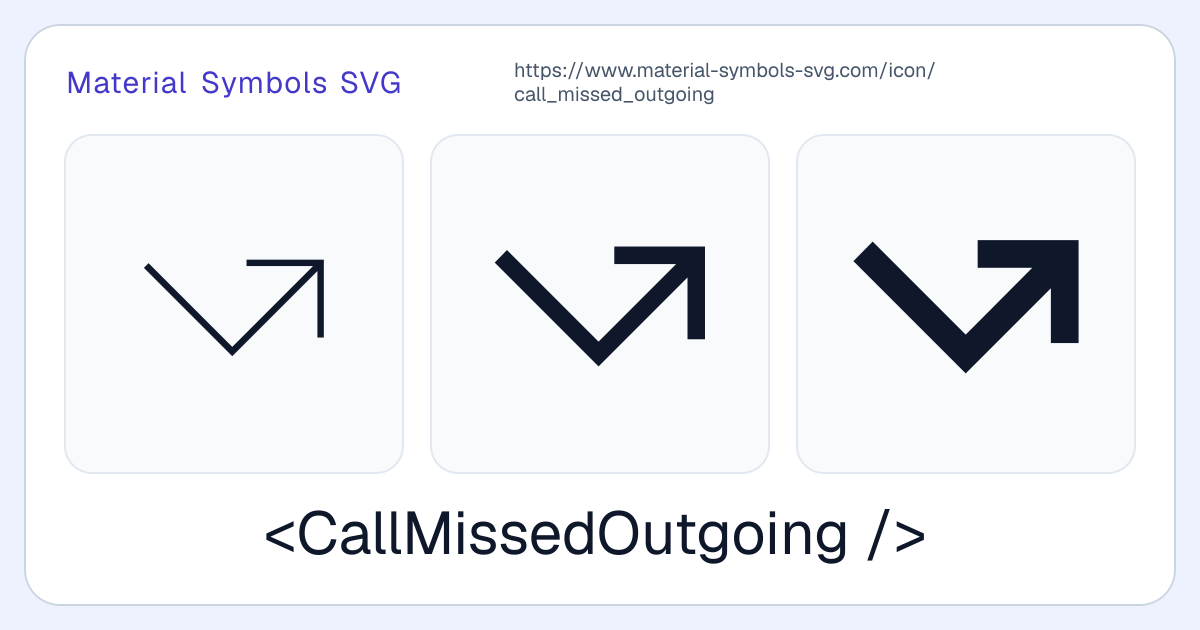 Call Missed Outgoing Icon - Material Symbols SVG