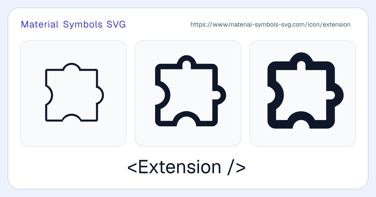 Extension Icon - Material Symbols SVG
