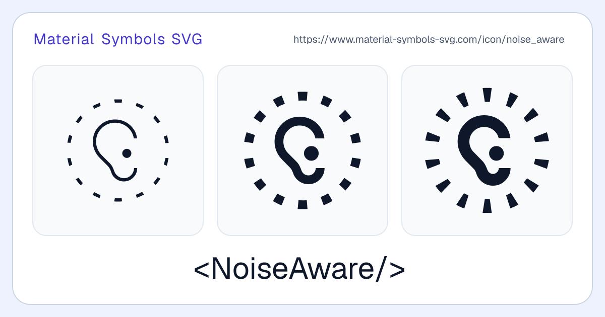 Noise Aware Icon - Material Symbols SVG