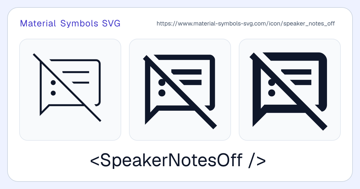 Speaker Notes Off Icon - Material Symbols SVG
