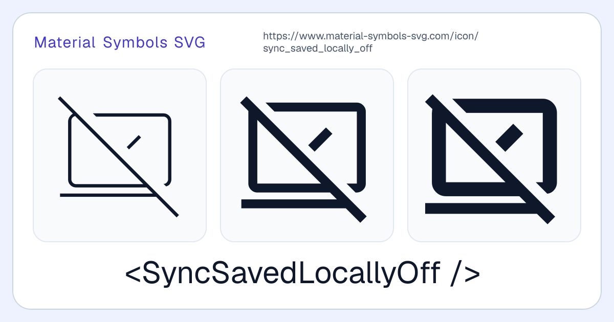 Sync Saved Locally Off Icon - Material Symbols SVG
