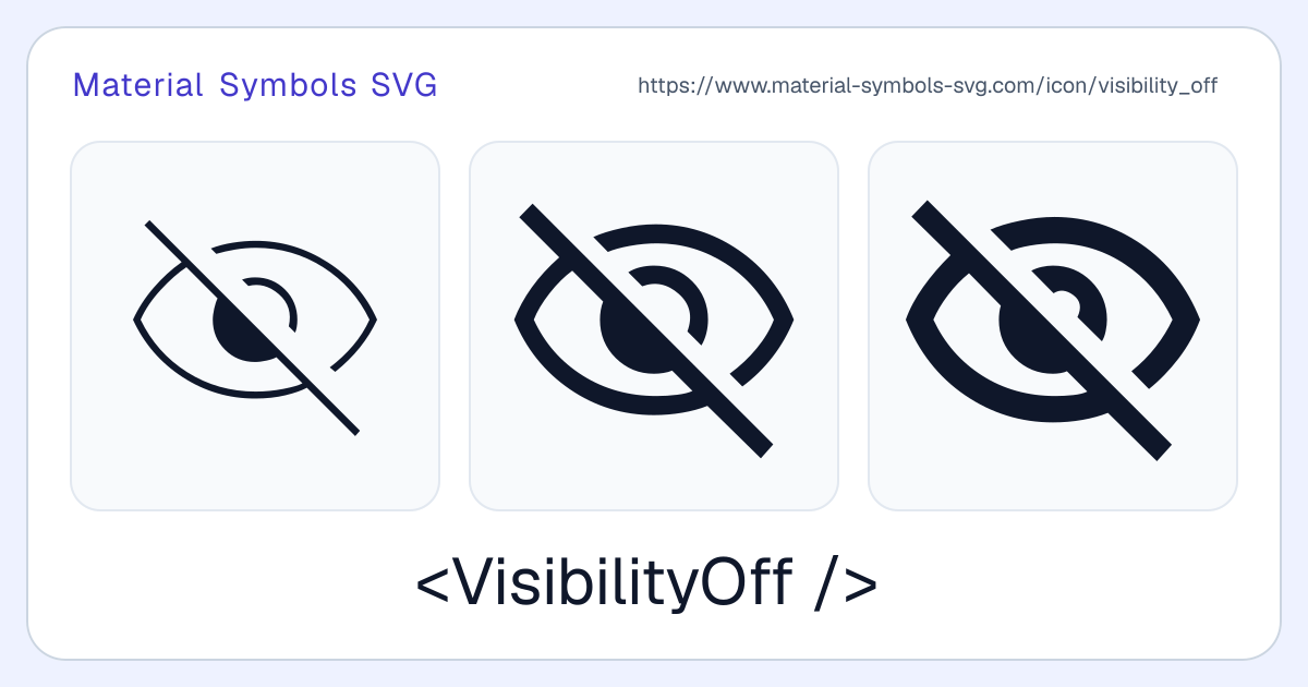 Visibility Off Icon - Material Symbols SVG