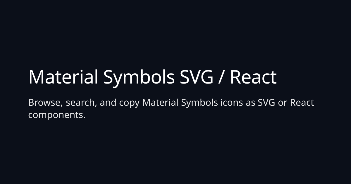 Material Symbols SVG / React